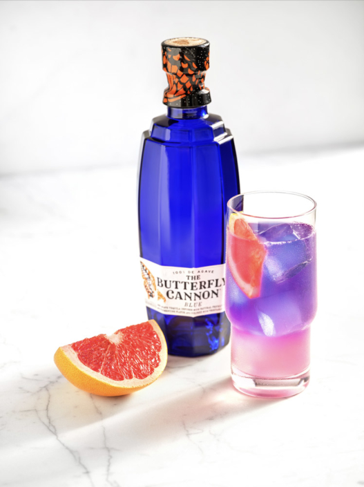 Butterfly Cannon BLUE Tequila bietet Genuss für alle Sinne