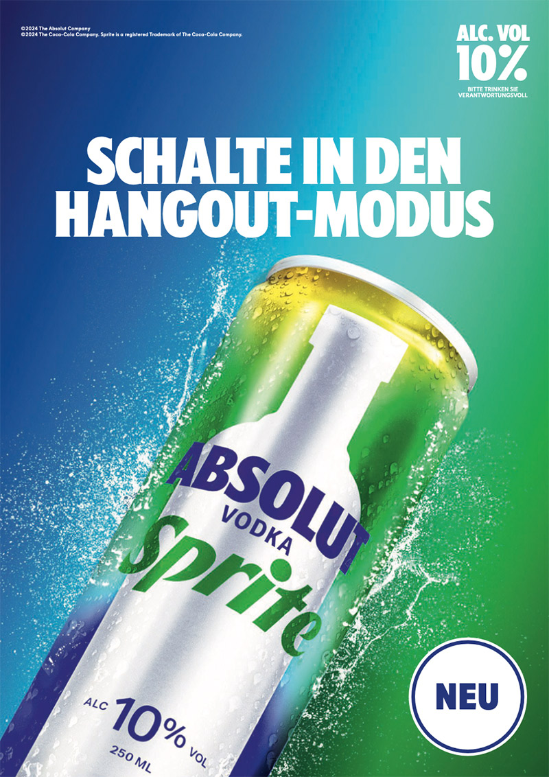 Absolut Vodka Sprite als Ready-to-Drink-Longdrink ab April in ...